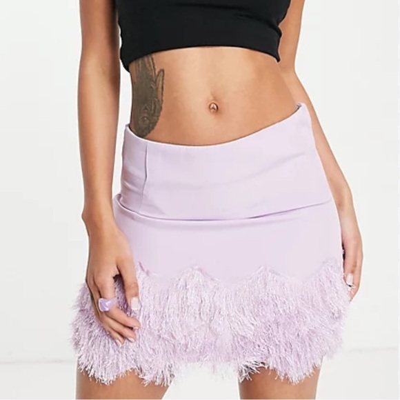 ASOS | Skirts | Fringe Lilac Skirt | Poshmark